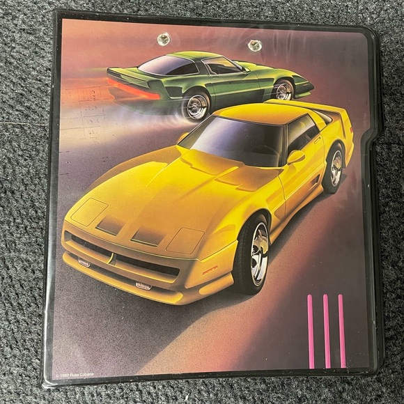 Mead | Office | Vintage Yellow Sports Car Mead 989 Fast Lane Trapper ...